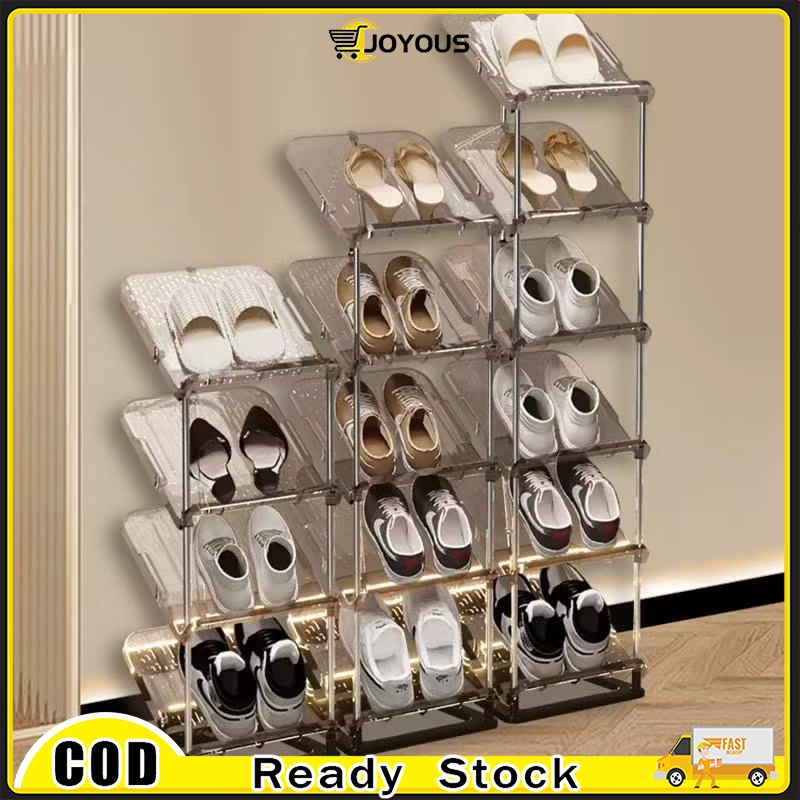 Multi-layer Shoe Rack Plastic Shoe Cabinet Space-Saving Stackable Shoe ...