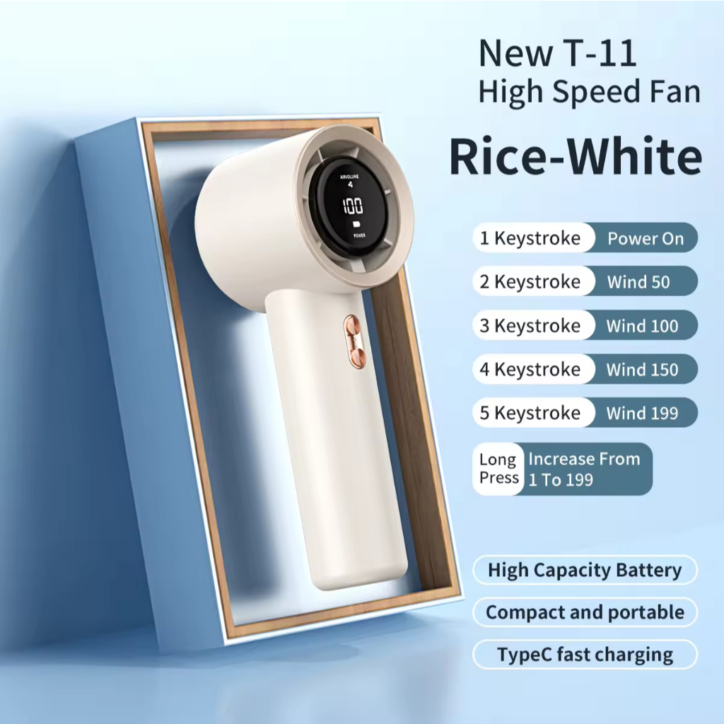 Mini Fan Rechargeable Strong Wind 100 Gear Wind Speed Electric Fan ...