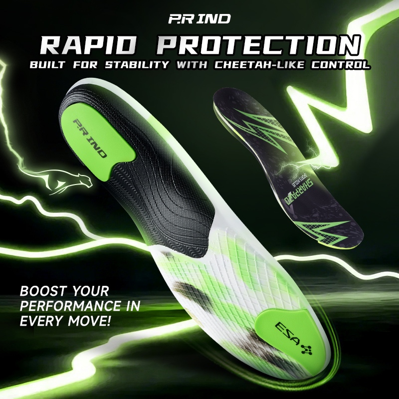 P.R IND Cheetah Shock Absorption Insoles – Anti-Slip Sport Shoe Insole ...