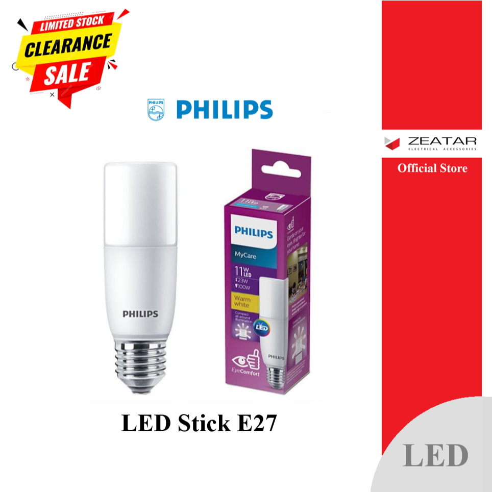 Philips LED Stick 11w E27 Warm White 3000k | Shopee Malaysia