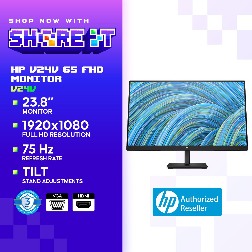 HP V24V G5 23.8"FHD Monitor | Shopee Malaysia