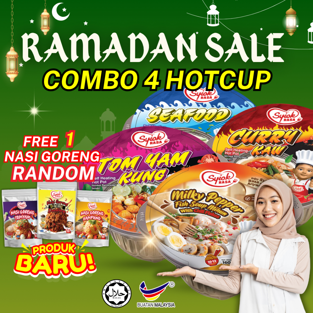 [4PCS COMBO SET + FREE 1NASI GORENG RANDOM] Syiok Rasa [HALAL] TomYam ...