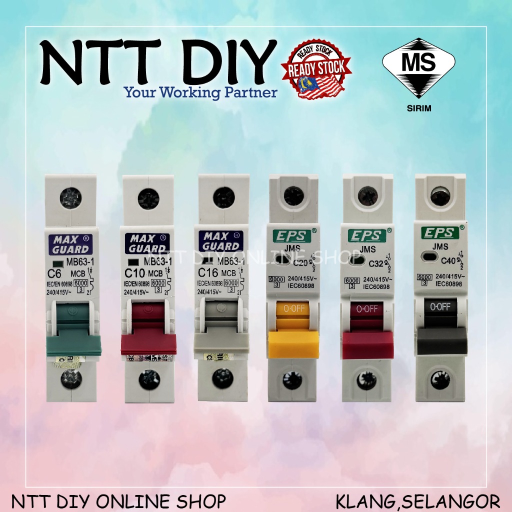 NTT DIY EPS / MAX GUARD MCB 1Pole Miniature Circuit Breaker / SIRIM ...