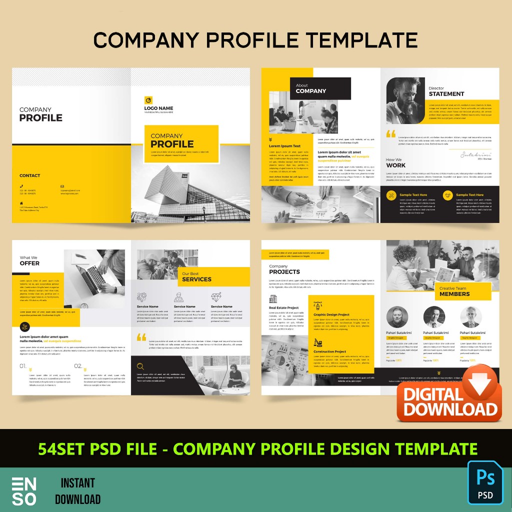 54Set PSD Files - Company Profile Design Template | Photoshop Editable ...