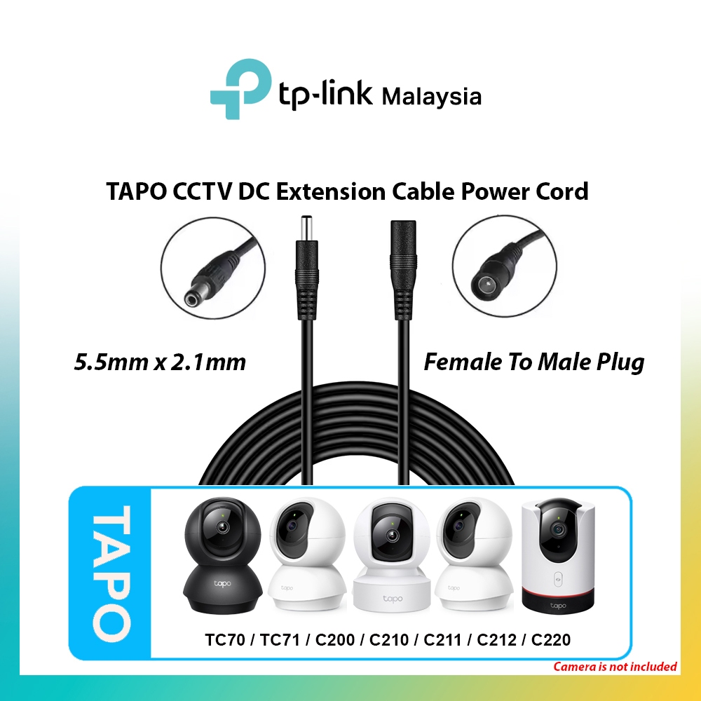 CCTV DC Extension Cable Power Cord 12V Male Female Compatible TP-Link ...