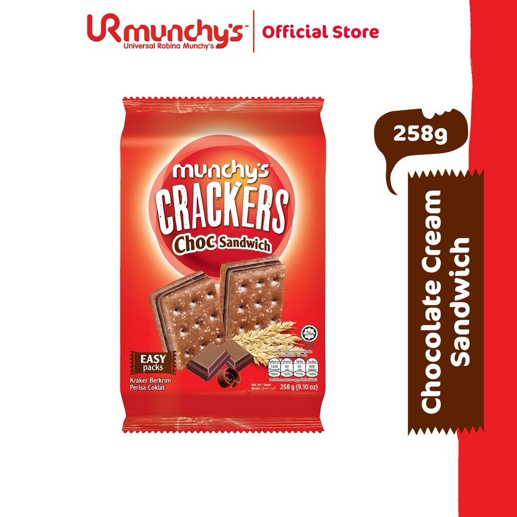 2 PACK BUNDLE: Munchy's Crackers Choc Sandwich Chocolate Cream (258g ...