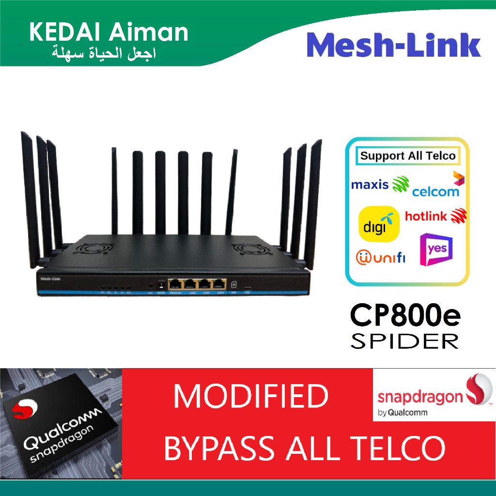 Mesh-Link CP800e Spider AX3000 WiFi-6 Qualcomm X55 Portable Wireless 5G ...