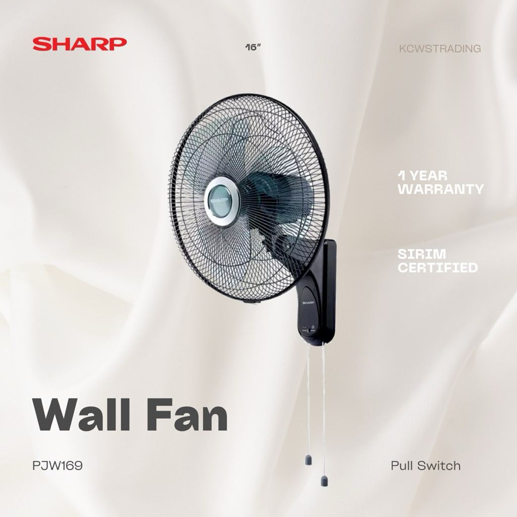 SHARP 16” Wall Fan PJW169 PJW169GY Pull Switch | Shopee Malaysia