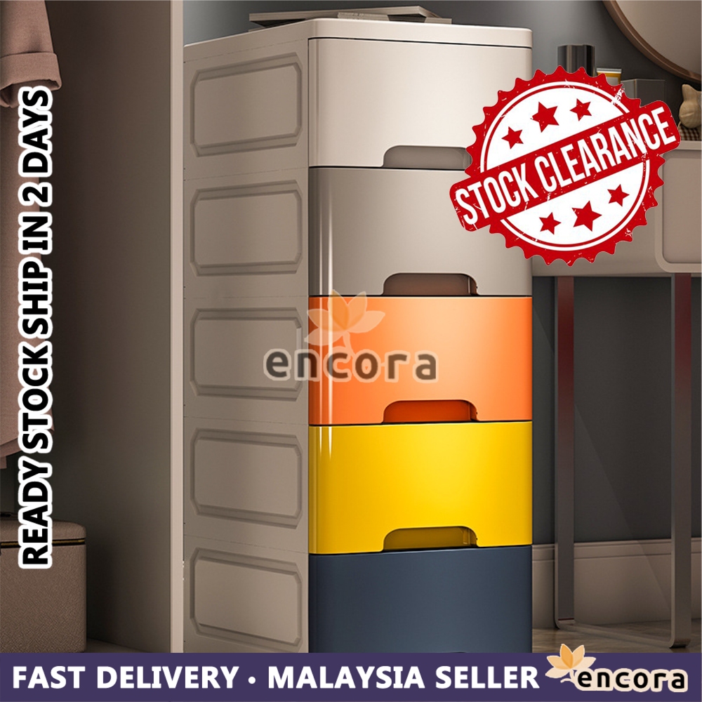 [Clearance] Encora 30cm 5-6 tier Colorful Nordic Drawers Rolling ...