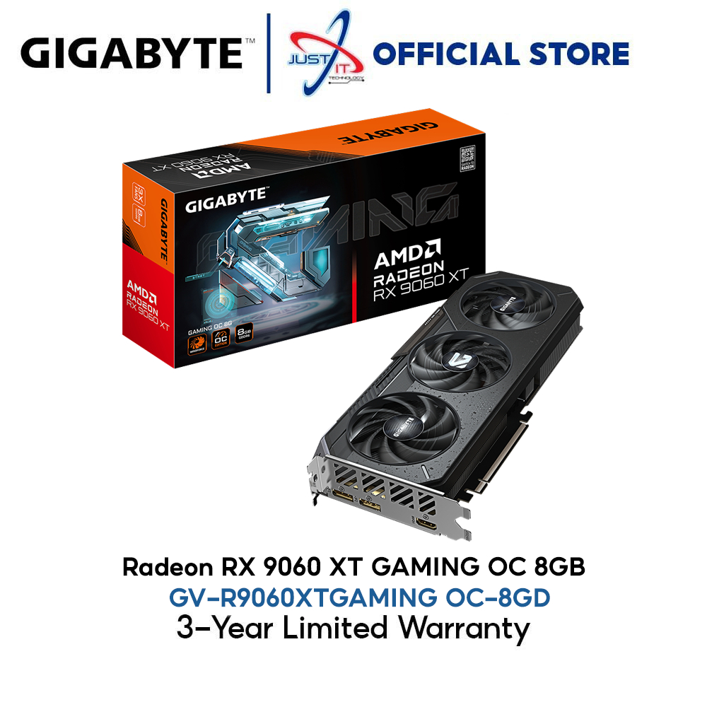 GIGABYTE AMD RX 9060 XT GAMING OC 8GB DDR6 GRAPHICS CARD ( GV ...