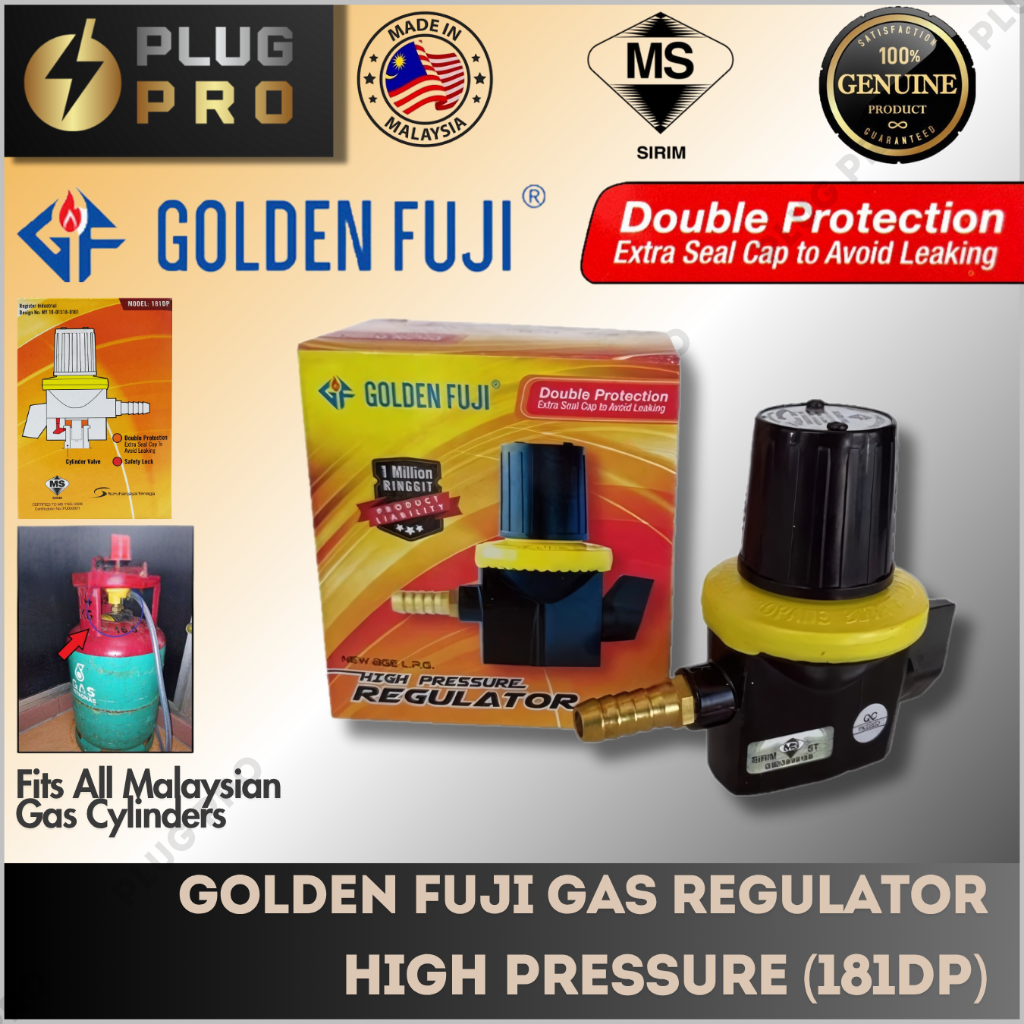Golden Fuji HIGH PRESSURE Gas Regulator 181DP | White Hose - Black Hose ...