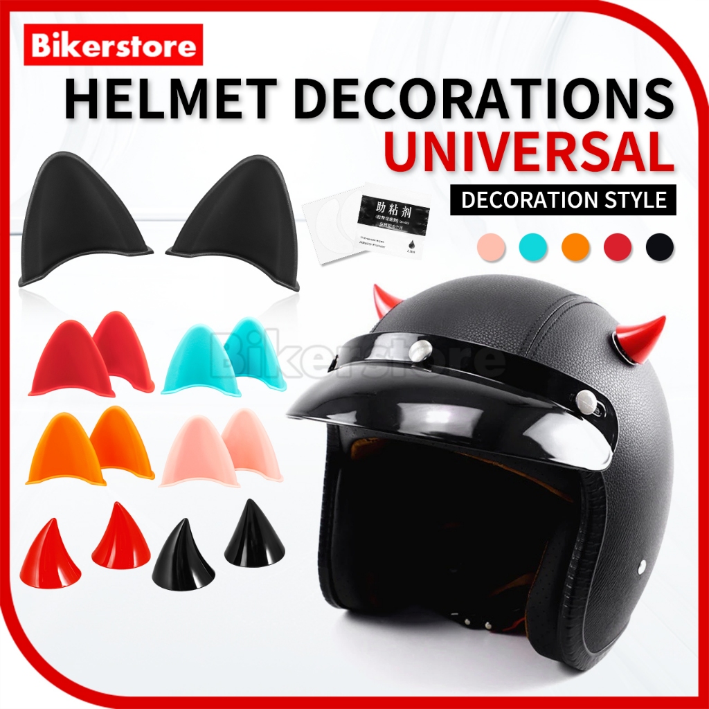 2 PCS Helmet Decoration Devil Horns Cat Ears Plastic Resilient Silicon ...