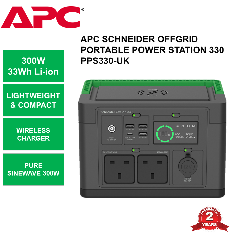 APC Schneider Offgrid Portable Power Station PPS330-UK (300W), PPS500 ...
