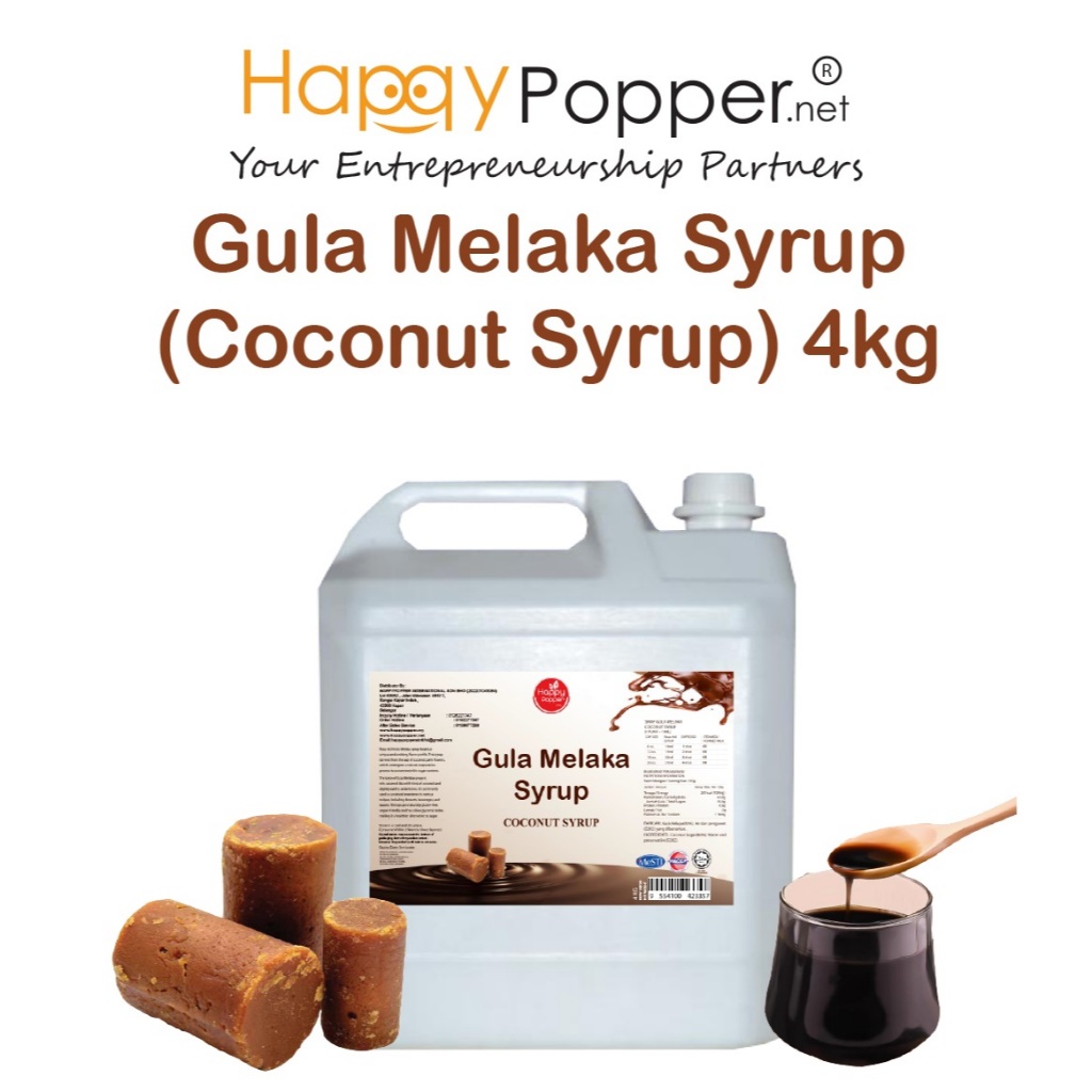 HAPPYPOPPER Coconut Sugar Syrup 4kg Sirap Gula Melaka 4 kg Malacca ...