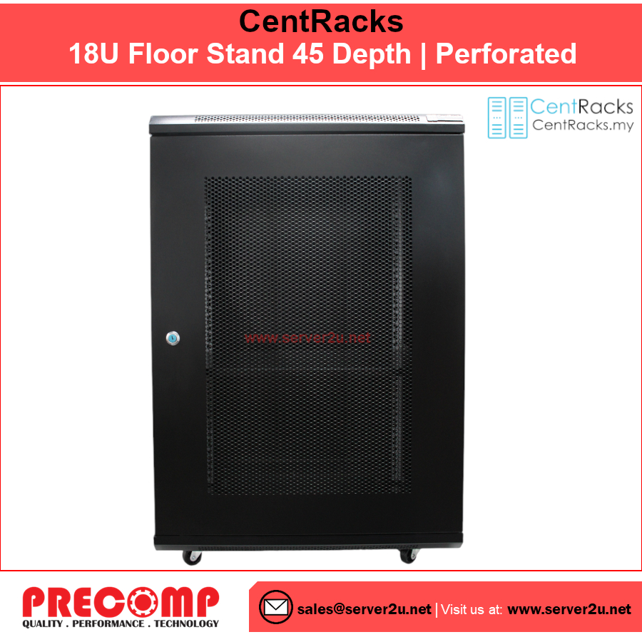 CentRacks 18U (45cm x 85cm x 60cm) Floor Stand Server Rack (CM18UB450F ...