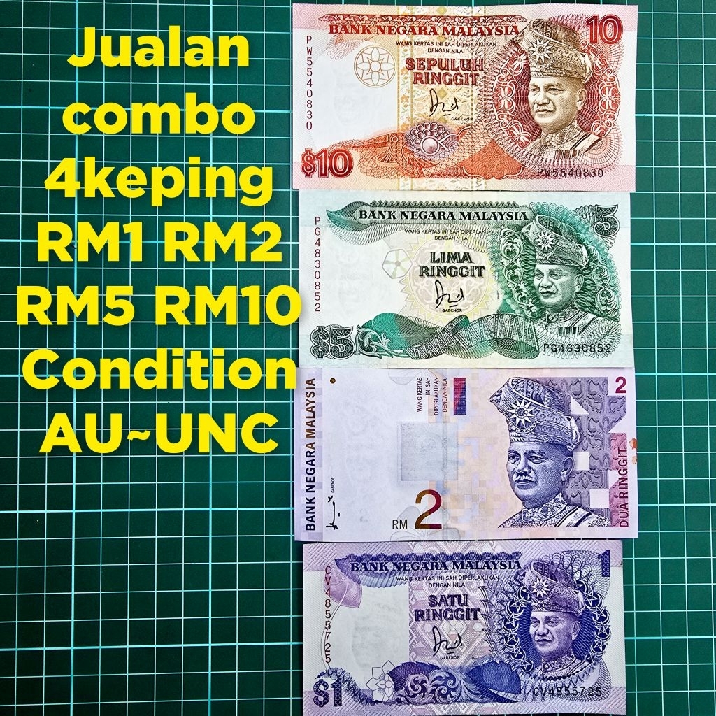 (A425) jualan combo 4 keping duit kertas lama duit syiling lama barang ...