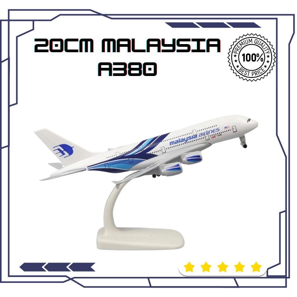 20CM Malaysia Airlines Airbus A380 with Wheel Landing Gear Metal ...