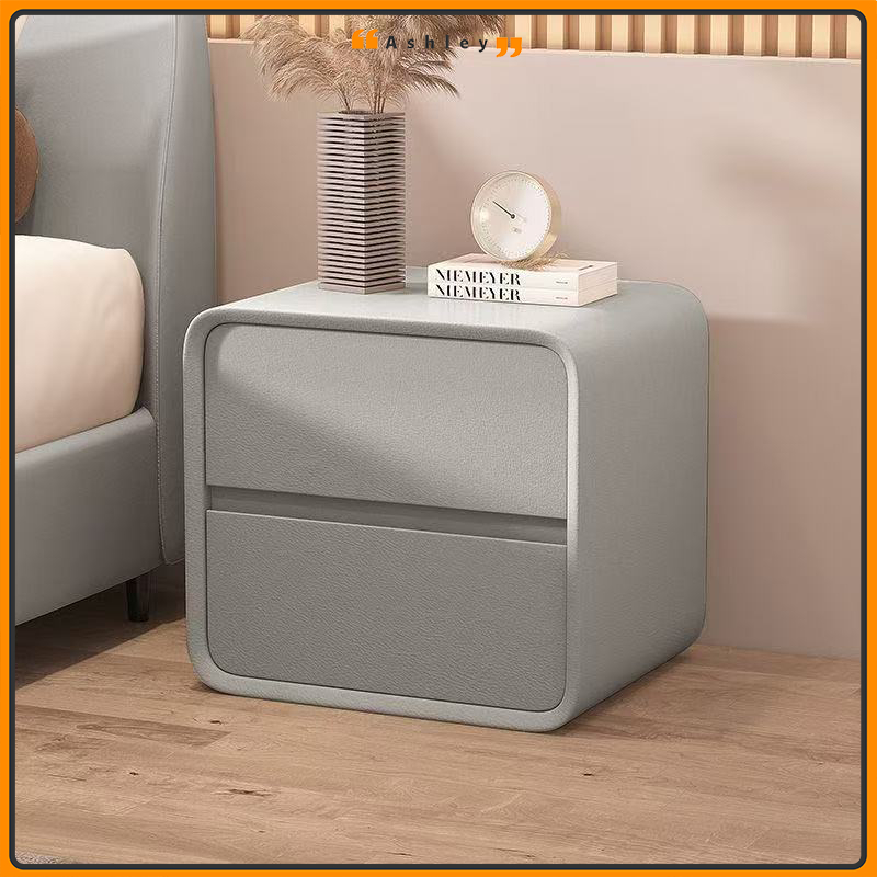 Bedside Table Meja Tepi Katil Solid Wood Leather Side Table Bedroom ...