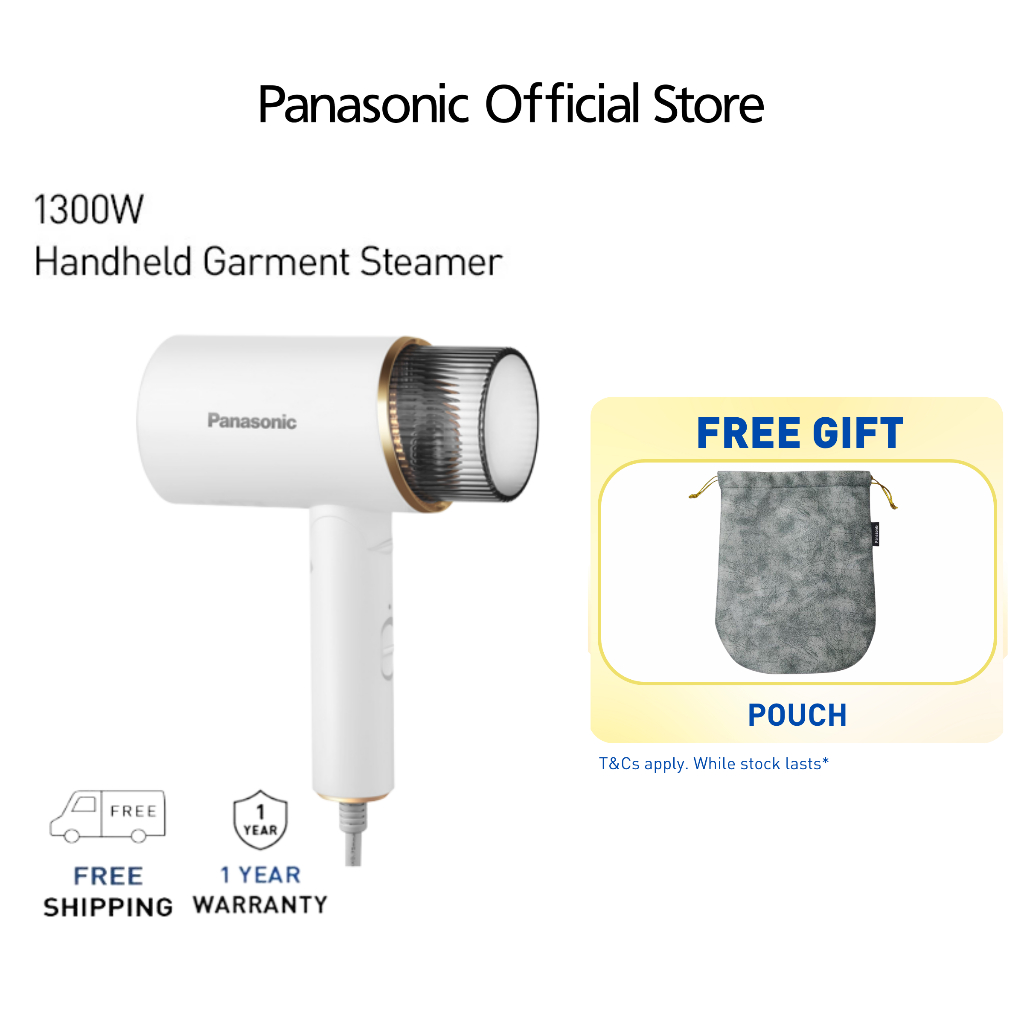 PANASONIC GARMENT STEAMER NI-GHF025 1300W LIGHTWEIGHT / FOLDABLE ...