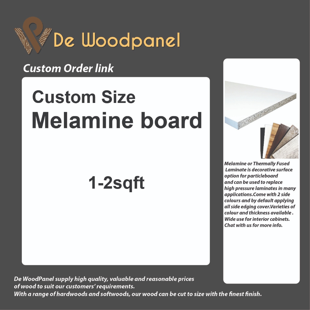 Melamine board 1-2 sqft with 4 side abs edging #custom size | Shopee ...