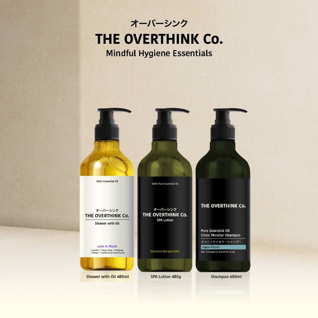 THE OVERTHINK Co. Shower with Oil 480ml, SPA Lotion 480g & Clinic Micellar Shampoo 480ml ...