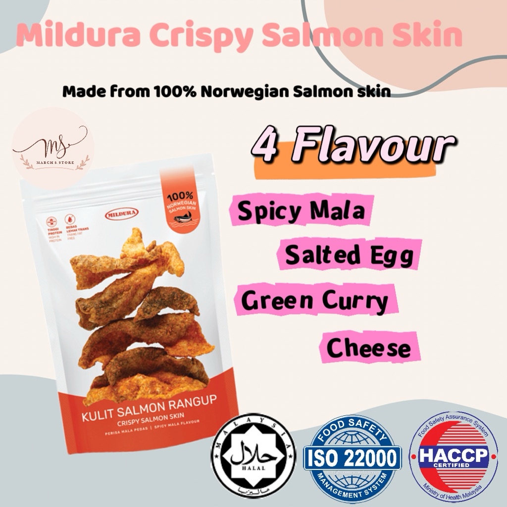 Mildura Crispy Salmon Skin | Cheese Flavour | Spicy Mala Flavour ...