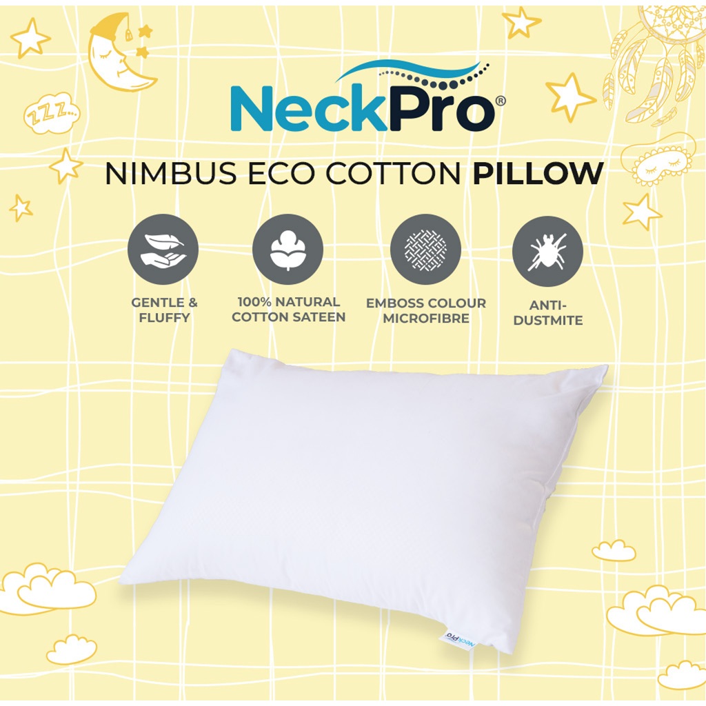 NeckPro Nimbus Eco Cotton Pillow | Emboss Microfiber Fabric | 43cm x 68 ...