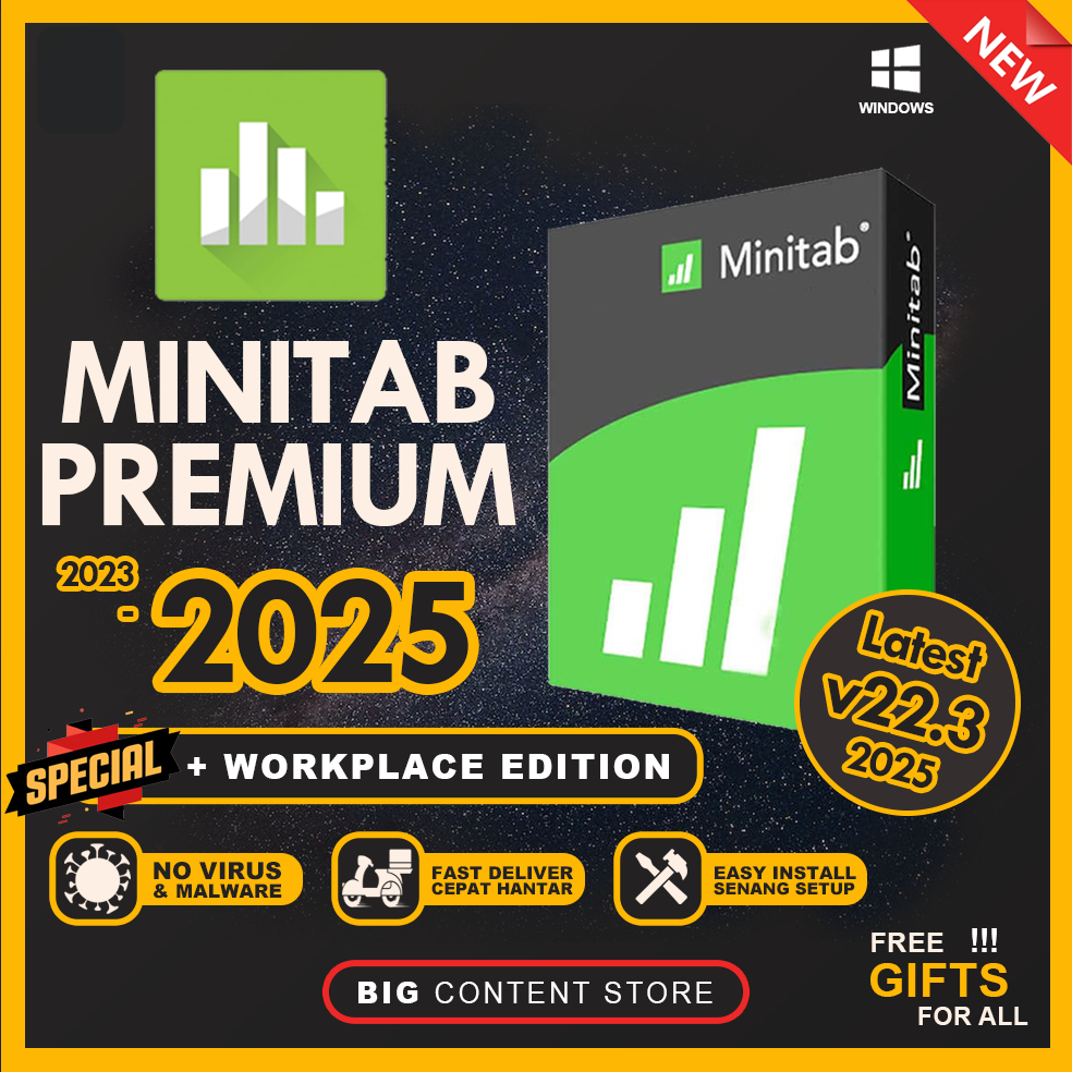 MiniTAB v22.3 2025 + Workspace Edition 1.5.1 (Special Modded Edition ...