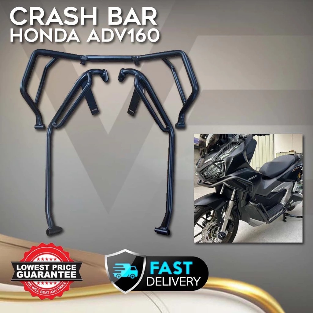 HONDA ADV 160 CRASH BAR CRASH GUARD BODY PROTECTOR FULL SET ALLOY EGNINE GUARD Crash Bar Frame ...