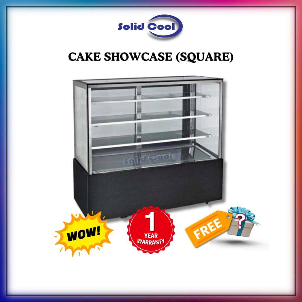 [ SOLID COOL ] CAKE SHOWCASE SQUARE 3FT 4FT 5FT 6FT BLACK MARBLE ...
