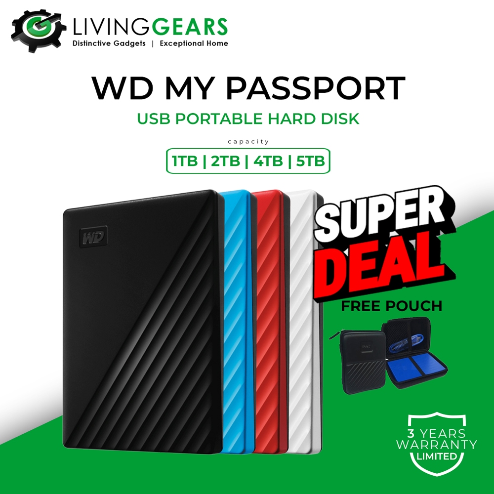 WD Western Digital My Passport USB3.0 Portable External Hard Disk Drive ...