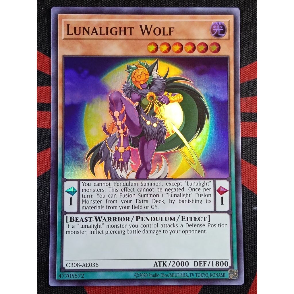 YUGIOH KONAMI CR08-AE036 Lunalight Wolf (SR) | Shopee Malaysia