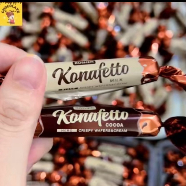 ROSHEN Konafetto coklat konafetto glazed crispy rolled wafer dengan ...
