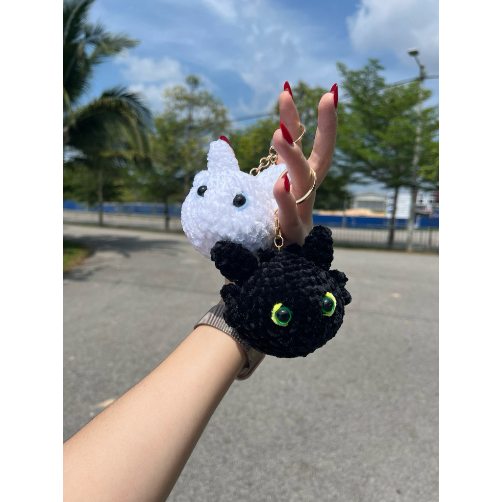 Crochet Velvet Toothless Dragon Keychain Cute How To Train your Dragon ...
