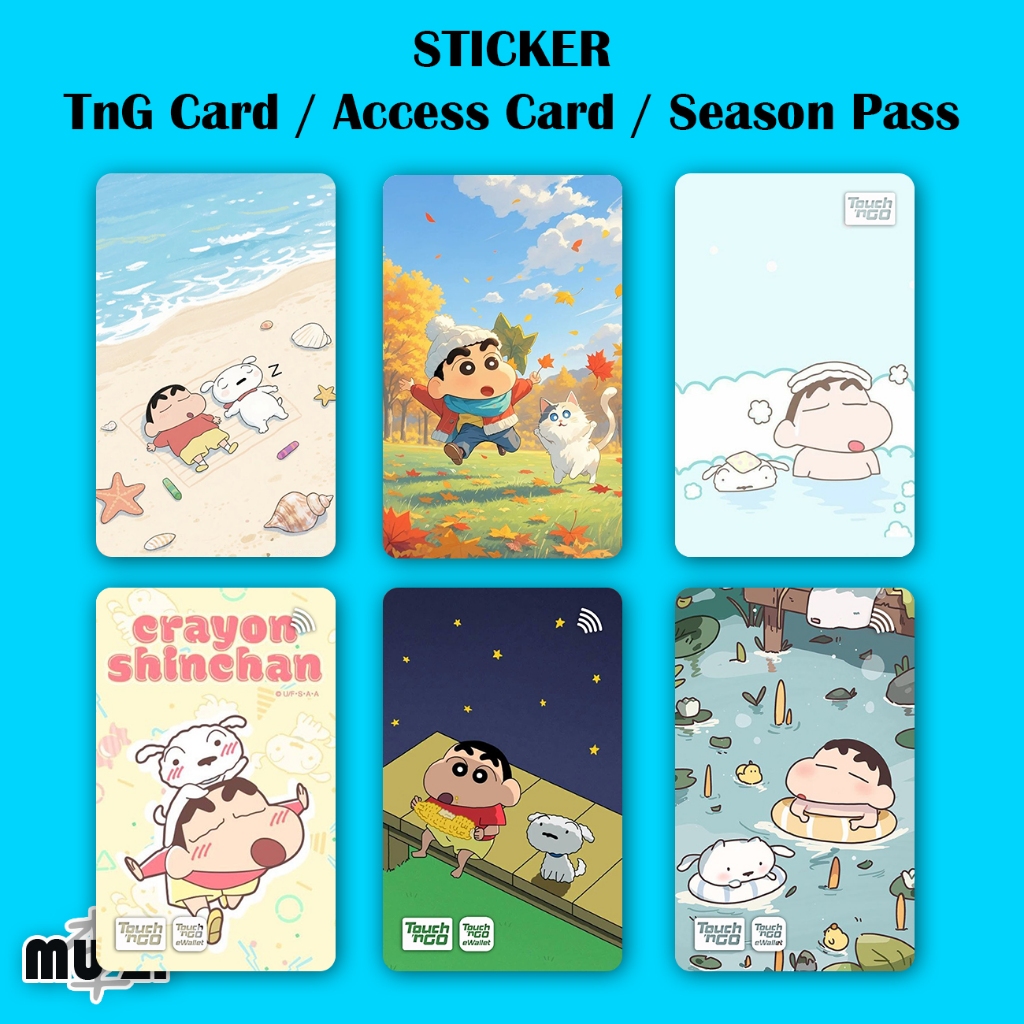 Shiro Shin Chan TnG Card STICKER NFC STICKER Waterproof Thick Hard Material Shin Chan Shiro ...