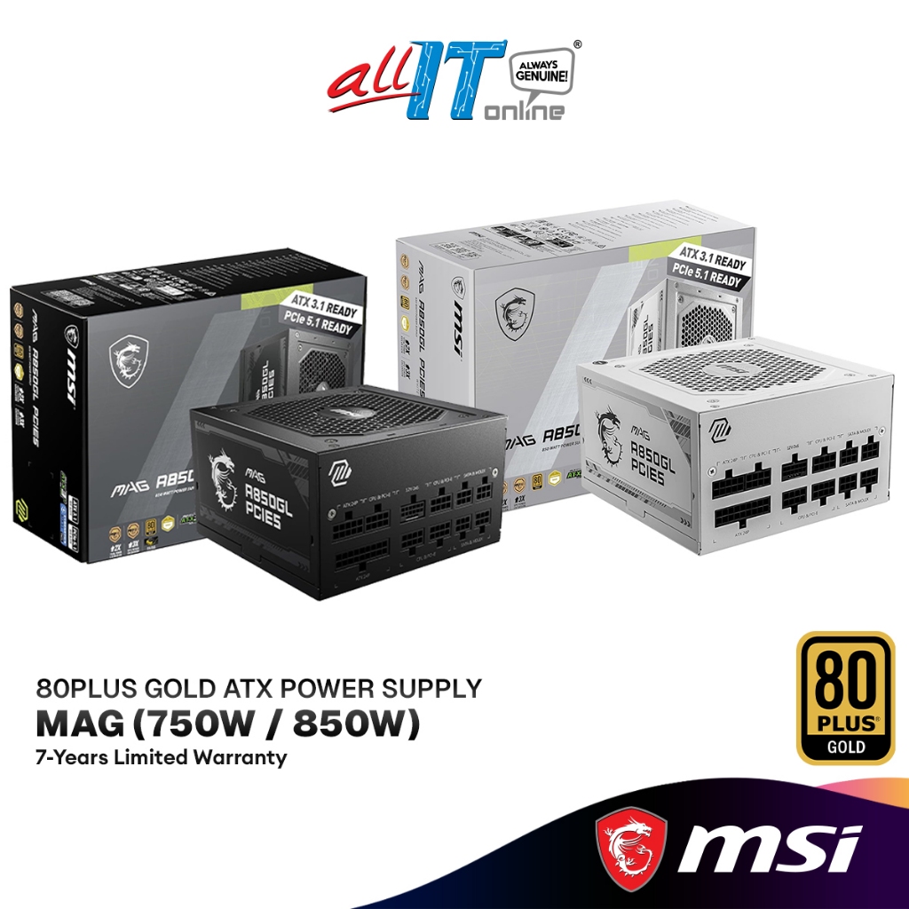 MSI MAG A850GL PCIE5 750W 850W Power Supply | 80+ GOLD PSU | Shopee Malaysia