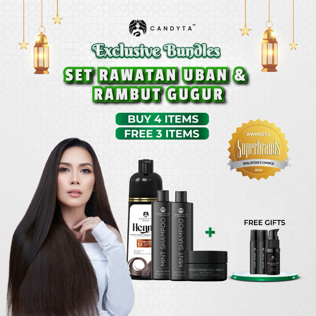 EXCLUSIVE BUNDLES CANDYTA 7 ITEM | HENNA, SHAMPOO, TONIC, SERUM ...
