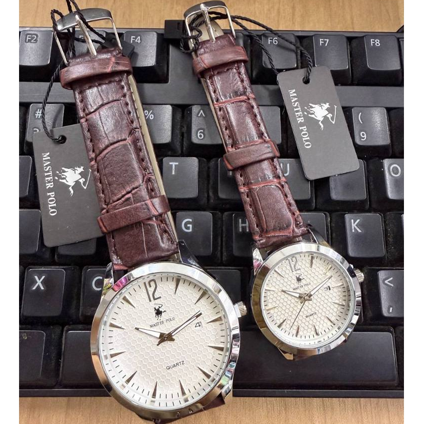 Master-Polo Watch Couple set Men & Women Leather 💯% Original Watch Jam ...