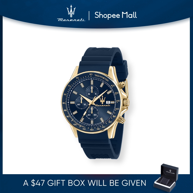[2 Years Warranty] Maserati Men's Chronograph Quartz Watch Sfida 44mm ...
