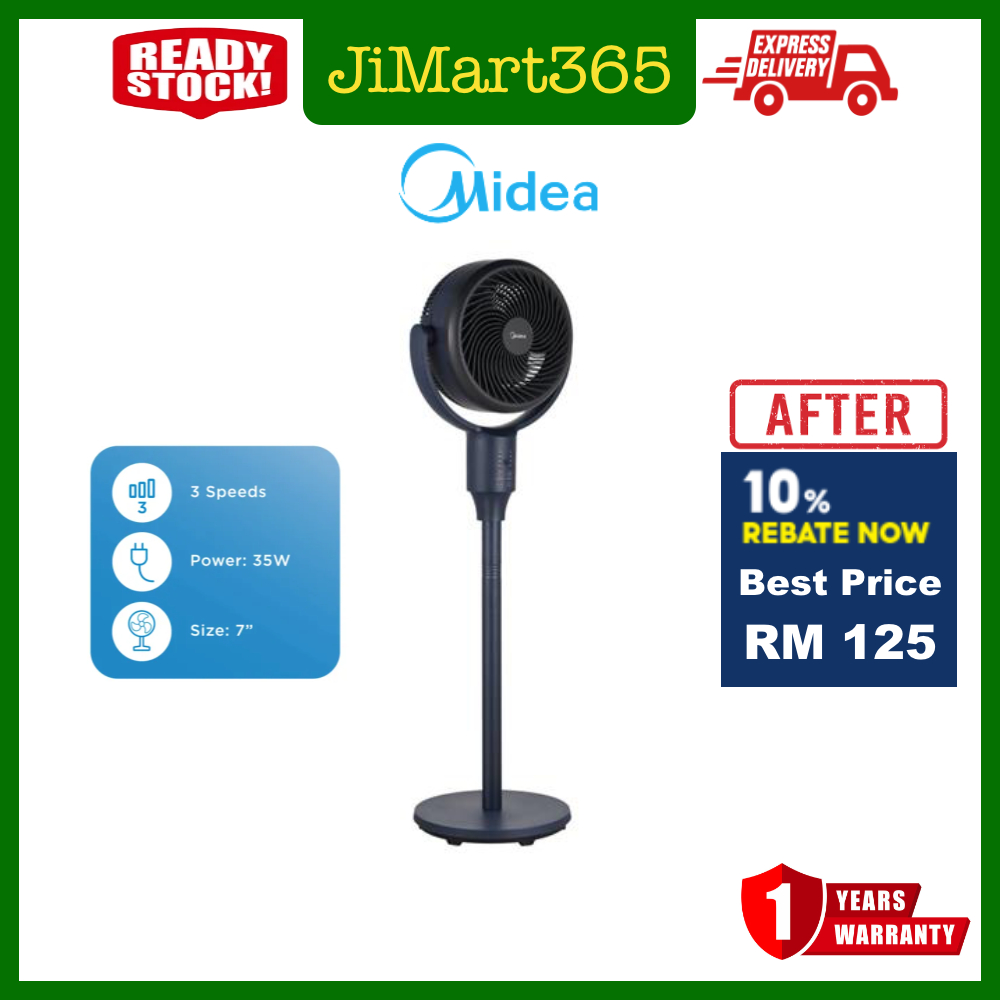 Midea 3 Blades 7 Inch Circulation Fan With 3 Speed Levels MFG180R0APB ...