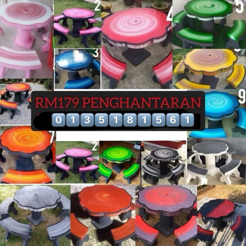 (COD JIMAT 0135181561) KERUSI BATU MEJA BATU BUNGA KERUSI LENGKUNG ...