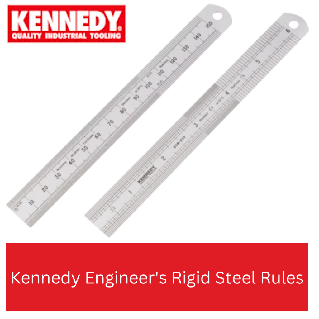 KENNEDY Engineer's Rigid Steel Rules 6"(150mm)/12"(300mm)/24"(600mm ...