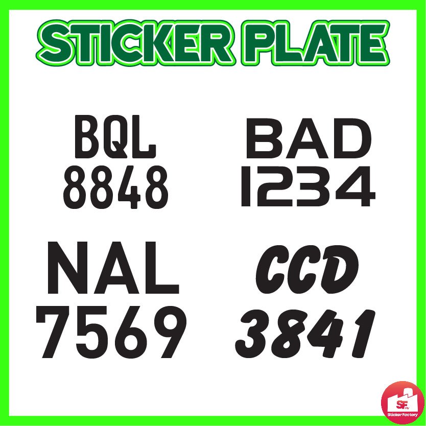 Motorcycle Sticker Plate Number Motor Putih Depan Atau Belakang ...
