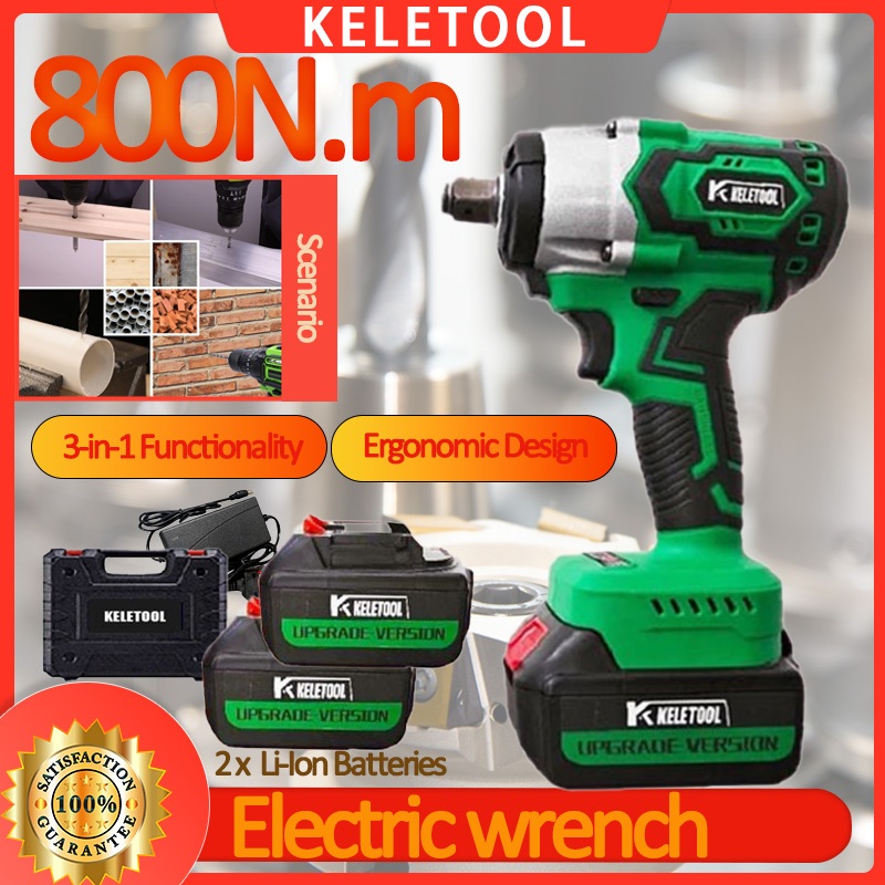 Keletool KE004 Impact Wrench Cordless Wrench Driver Brushless Tool For ...