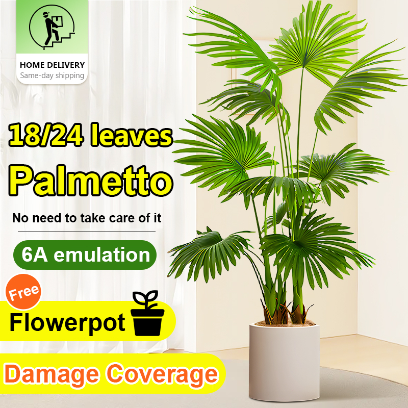 【Hantar pasu bunga】Artificial Plants artificial Palm big size 18 leaves ...