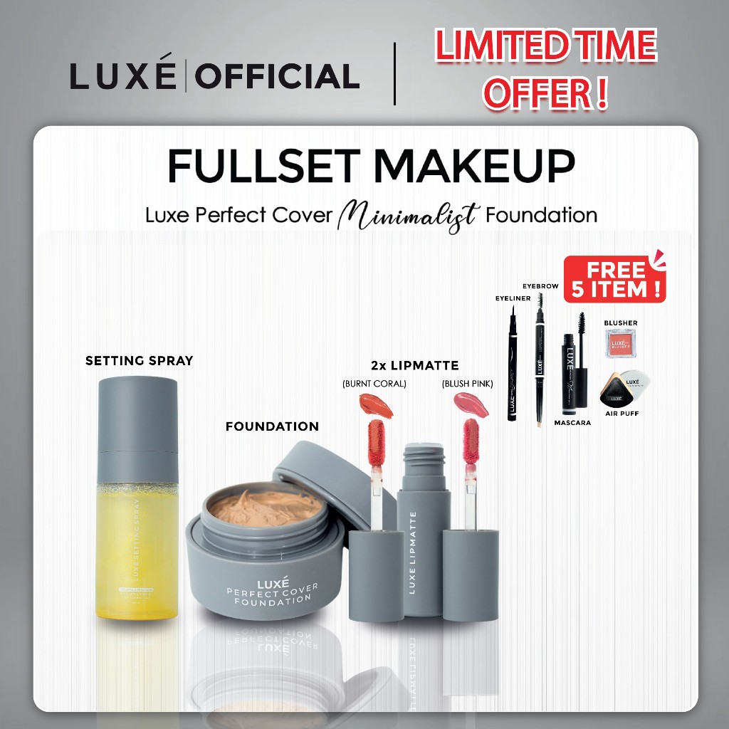 Luxe Full Face Makeup Set -9 in 1- Foundation, Lipmatte, Eyeliner ...