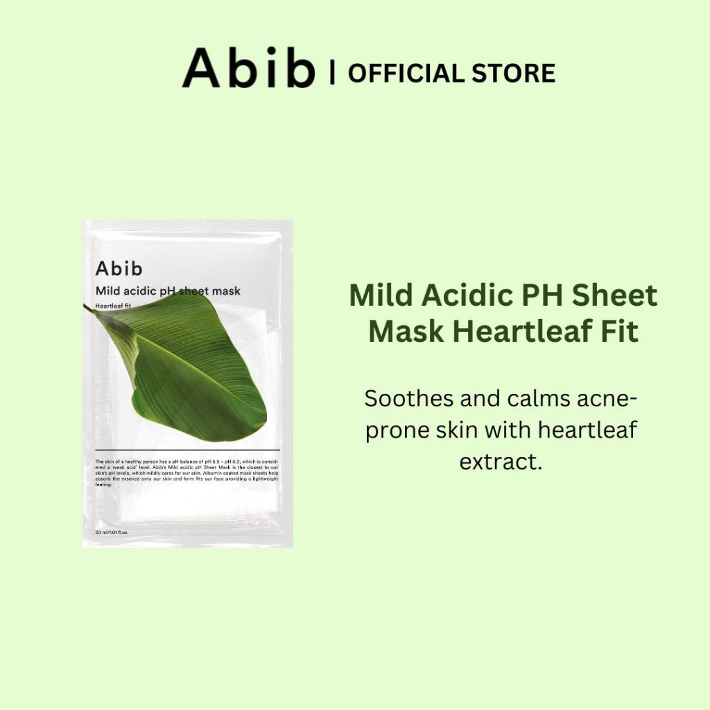 Abib Mild Acidic Ph Sheet Mask Heartleaf Fit | Shopee Malaysia