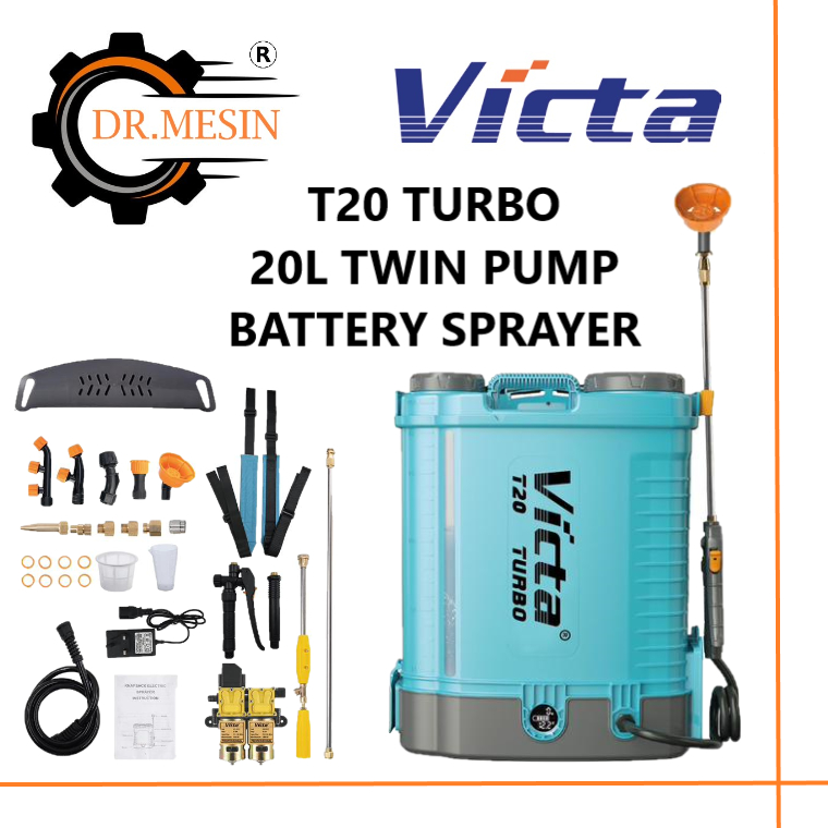 Victa T20 Turbo Battery Sprayer 20L Battery Knapsack Sprayer Pump Powerful And Heavy Duty ...