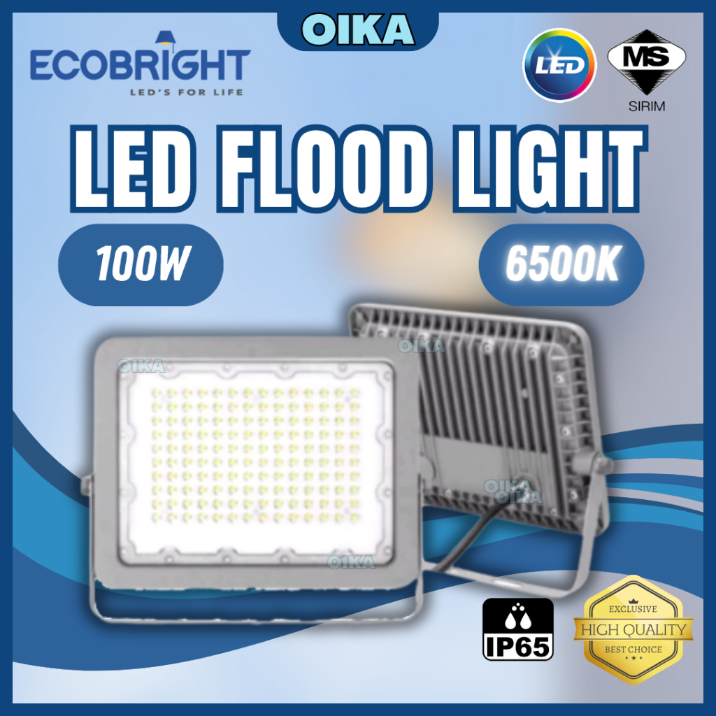 [SIRIM APPROVED] ECOBRIGHT LED FLOOD LIGHT 100W 6500K Daylight IP65 ...