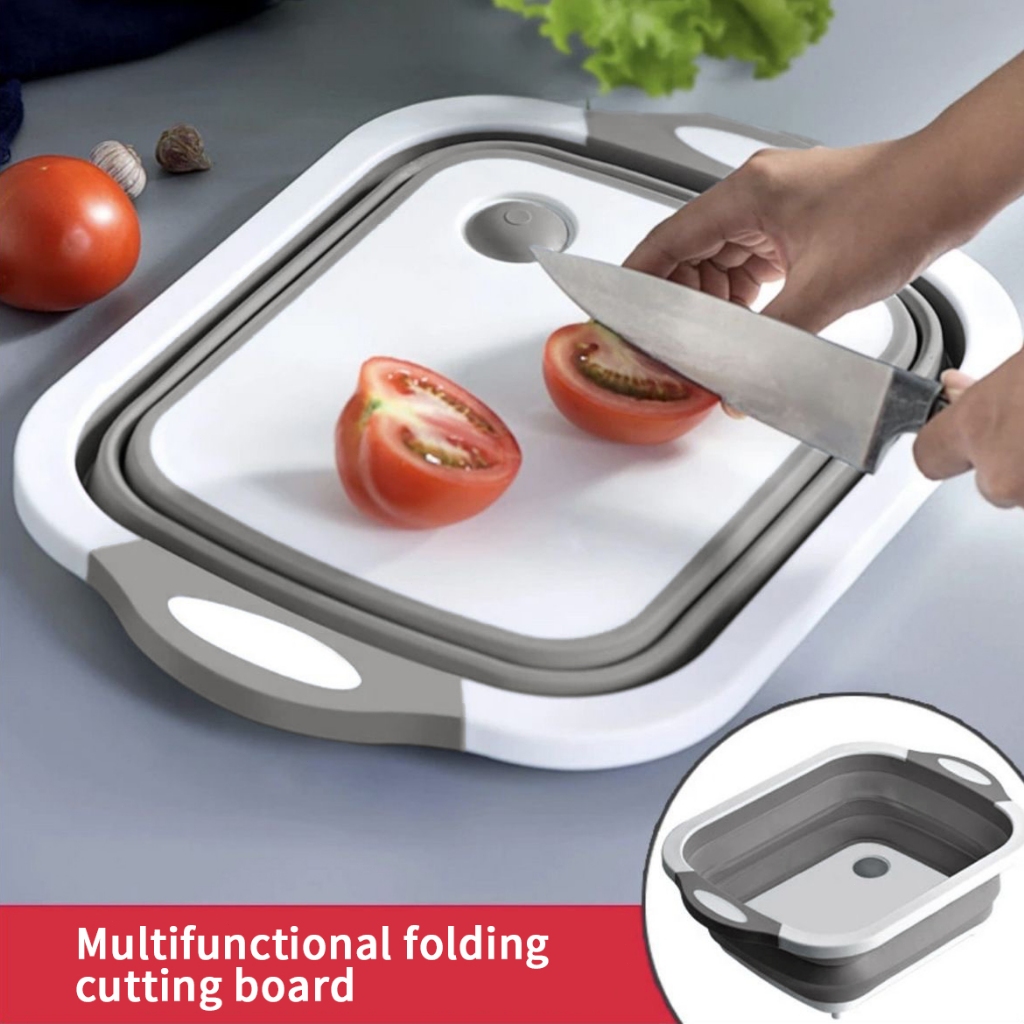 Papan Memotong Lipat 3-in-1 Kotak Tapis dan Pengasingan Papan Potong ...